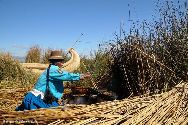 Floating reed islands of the Uros People