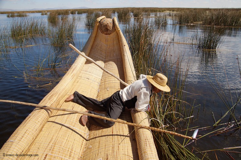 Floating reed islands of the Uros People