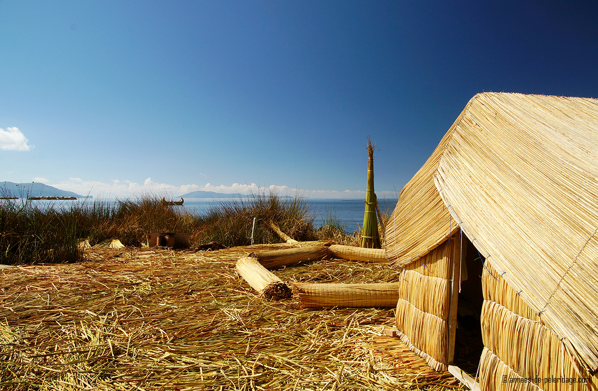 Floating reed islands of the Uros People