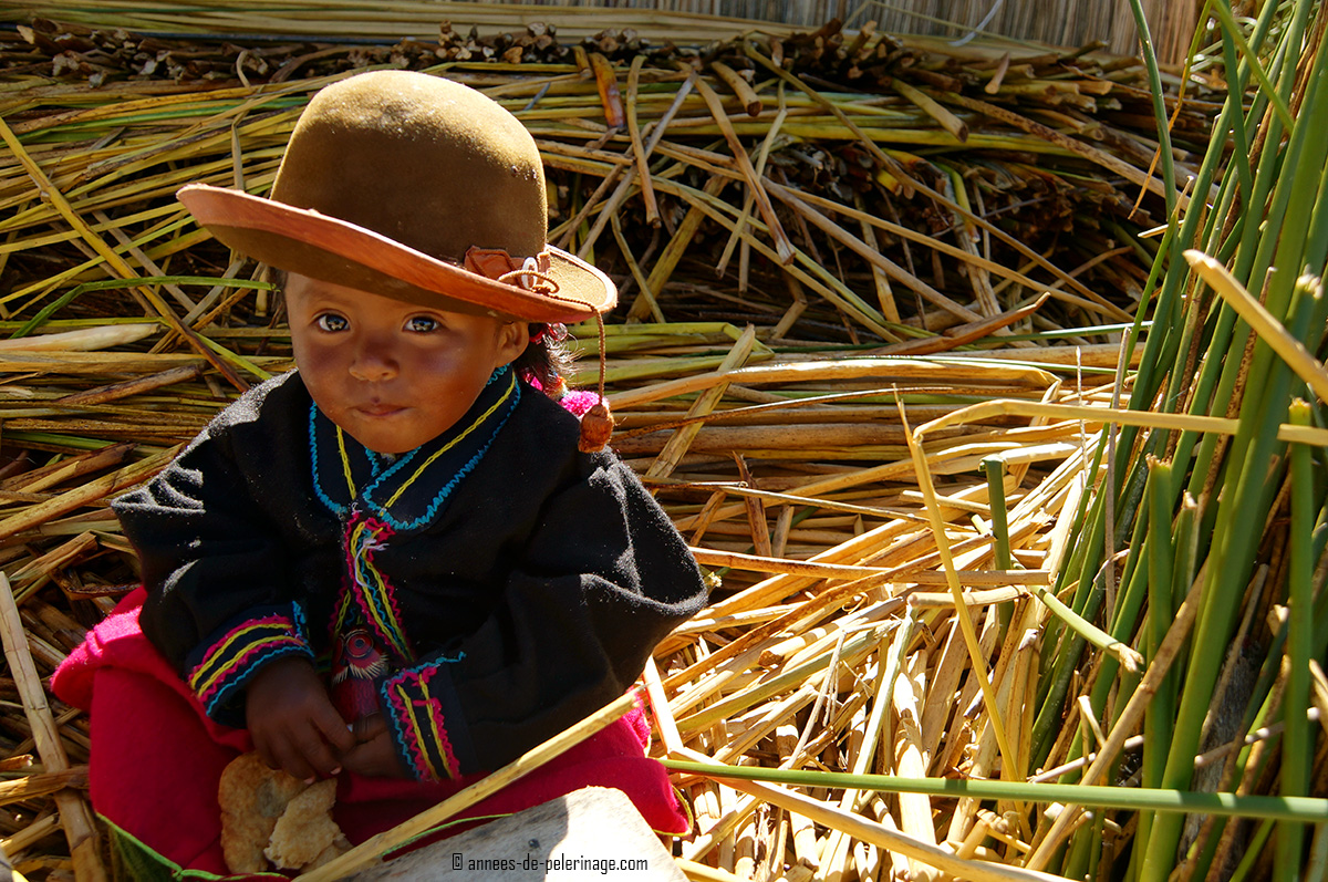 Floating reed islands of the Uros People