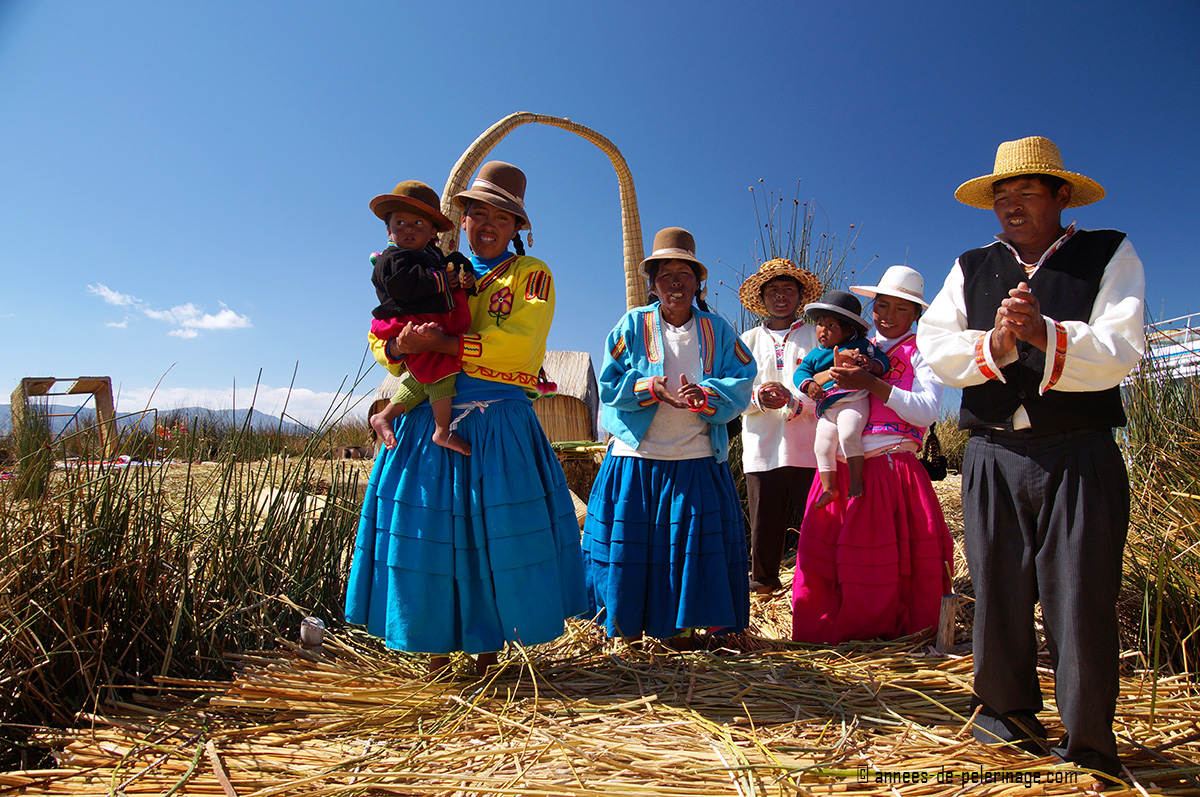 Floating reed islands of the Uros People